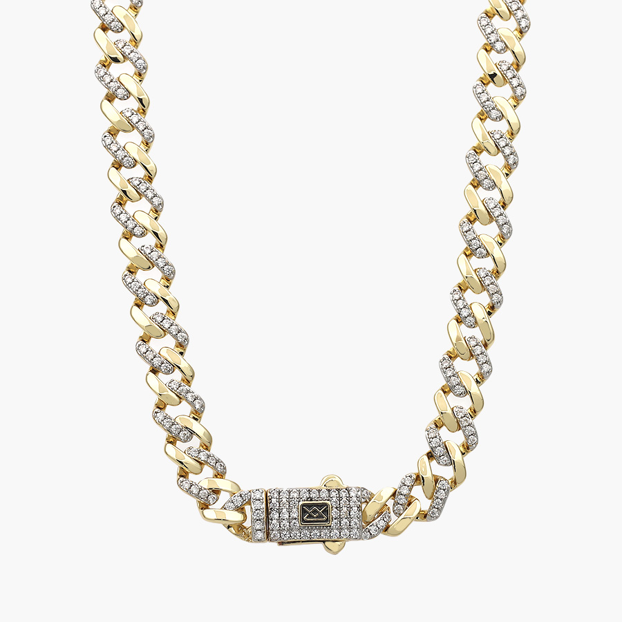 Cadena Mónaco Chapa de Oro con Zirconias 0441 – Valdivia Accesorios