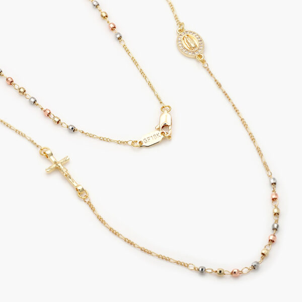 Collar Virgen de Guadalupe & Cristo Chapa de Oro 373 – Valdivia Accesorios